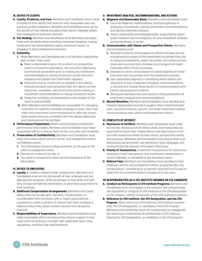 CFA Code of Conduct - Neuronwealth